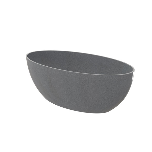 SJ STAR&JANE 63'' Freestanding Soaking Terrazzo Bathtub With Center Drain In Gray | Wayfair